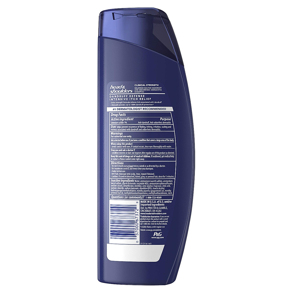 Head & Shoulders Clinical Strength Dandruff Defense Intensive Itch Relief Shampoo, 13.5 Fl Oz, 5.349 Fl Oz
