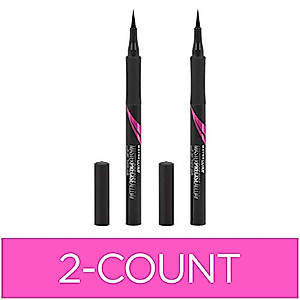 Maybelline Eyestudio Master Precise All Day Waterproof Liquid Eyeliner, Black, 2 Count