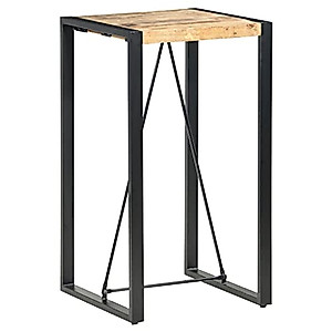 AJSEOYBS Dining Table Mid-Century Vintage Kitchen Table for Person for Dining Room Balcony Cafe Bar,Bar Table 23.6"x23.6"x43.3" Solid Mango Wood