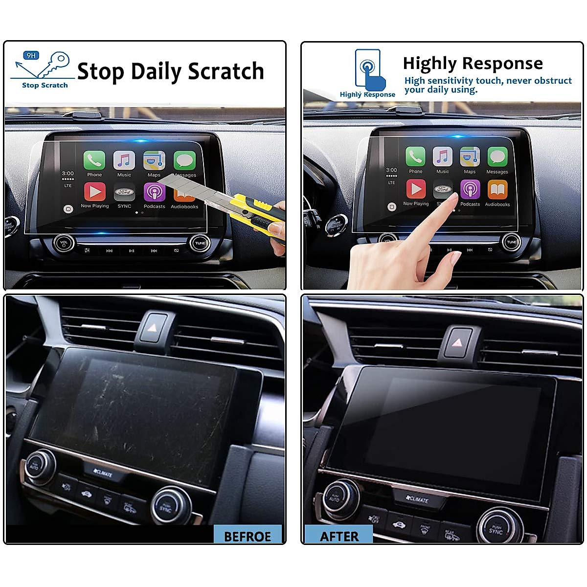 2021 SYNC 3 Upgrade Kit, Fits for 2016 Ford F-250, SYNC 2 to SYNC3.4 MyFord Touch (MFT) Support Carplay,Including 8 Inch Screen, GPS Navigation Antenna,APIM Module,USB Hub,NA 220 MAP