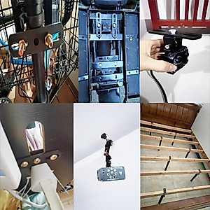 UtySty 4 Set Mounting Screw Bracket Connector for Bed Frame Support Legs Furniture T-Feet Heavy Duty Connecting Piece Adjustable Height Center Slats Accessories Bed Replacement Repair Maintenance