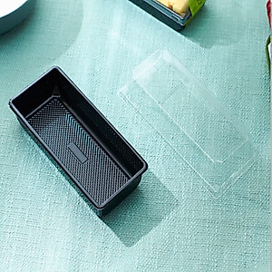 XIZHI 50Pcs Reusable Sandwich Box with Clear Lids Sandwich Plastic Container Sushi Container Box Swiss Roll Container for Cakes Cookies Pastries Dessert Fruits salad Display,7.5"x3.3"x2.3"