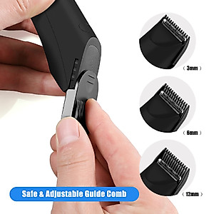 Electric Groin Hair Trimmer & Shaver for Men Bikini Trimmer Women Waterproof Body Hair Groomers,Groin Hair Trimmer Beard Trimmer with LED Indicator, IPX7 Mens Pubic Hair Shaver for Balls