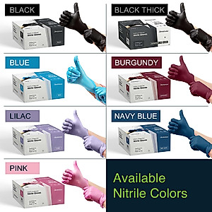 Lilac Nitrile Disposable Gloves - 50 Count - 3 Mil Nitrile Gloves Medium - Powder and Latex Free Rubber Gloves - Surgical Medical Exam Gloves - Food Safe Cooking Gloves