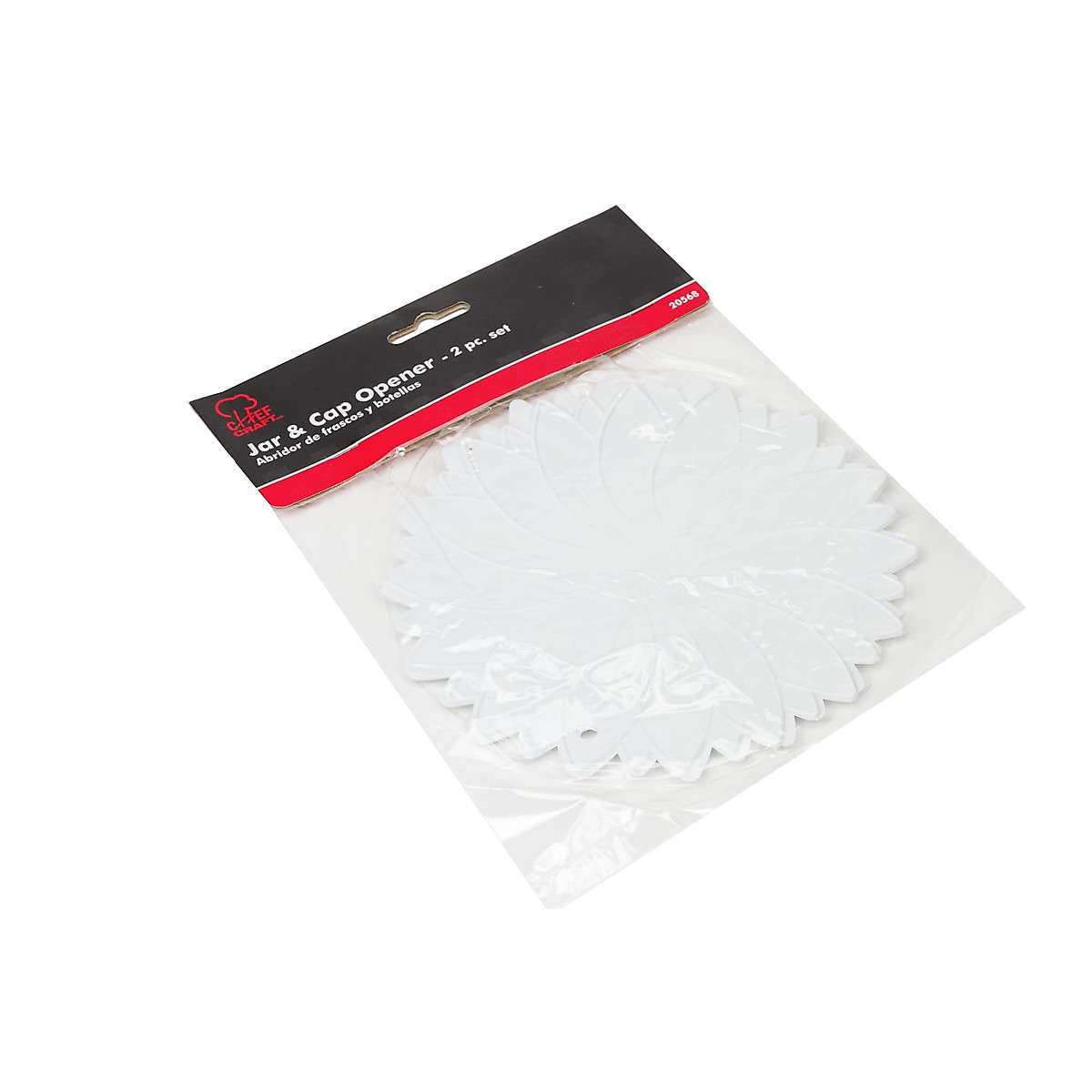 Chef Craft Classic Plastic Jar and Cap Opener, 5.5 inches in length 2 piece set, White