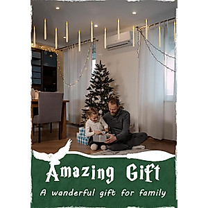 Leejec Floating Candles with Magic Wand Remote(6/18H Timer), 12pcs 6.1" Hanging Flameless Taper Candles, Battery Operated Flickering Warm Light, Halloween Christmas Wedding Party Decor & Gift(Ivory)