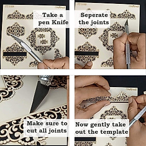 CrafTreat Reusable Stain and Splatter Stencils for Painting on Wood, Canvas, Paper, Fabric, Floor, Wall and Tile - Stains and Splatters - 6x6 Inches - DIY Art and Craft Stencils - Splatter Stencil