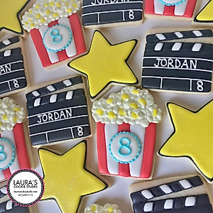 Hollywood Movie Theater Cookie Cutter 7 Piece Set from The Cookie Cutter Shop - Movie Reel, Star, Ticket, Popcorn, Soda Cup, Chocolate Bar/Box of Candy Cookie Cutters – Tin Plated Steel Cookie Cutters