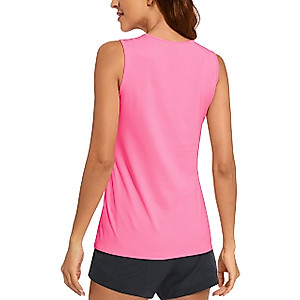 MAGCOMSEN Womens Sleeveless Workout Tank Tops Running Dry Fit Activewear Tank Tops Summer Fitness Gym Tank Tops Rose 2XL