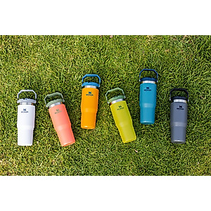 STANLEY IceFlow Stainless Steel Tumbler - Vacuum Insulated Water Bottle for Home, Office or Car Reusable Cup with Straw Leak Resistant Flip Cold for 12 Hours or Iced for 2 Days, Charcoal, 30OZ