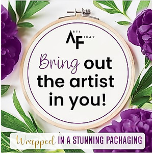 ARTIFICAY 4Set Embroidery kit for Beginners with Embroidery Patterns, Embroidery Kits for Kids, Needlepoint Kits for Beginners, Beginner Embroidery kit for Adults, Ideal Hand Embroidery kit to Learn