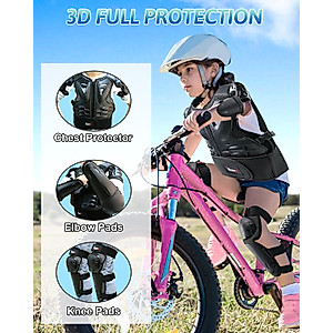 StarknightMT Kids Motorcycle Armor Suit Dirt Bike Gear Riding Protective Chest Spine Back Protector Shoulder Arm Elbow Knee Protector Pads for Cycling Skateboard,Skiing,Skating,Off-Road