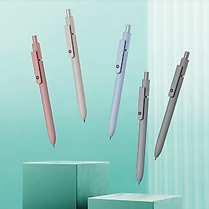 Eeoyu 5pcs Gel Pens Quick Dry Ink Pens Fine Point Retractable Roller Ball Pens Black Ink Smooth Writing Pens, Cute Pens, Aesthetic pens for School Office Home Diary Pens