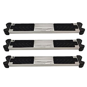 Poolzilla 3 Pack Pool Ladder Replacement Step, Stainless Steel Treaded Design, 18.35" x 1.7"