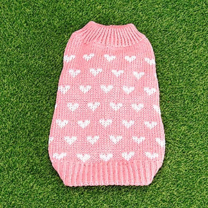 ULTECHNOVO Cat Sweater Pug Pattern Puppy Size Clothing Hoodies Warm Sweater, Maltese Cat Yorkshire Small Poodle Chihuahua Knitting Jumper Pet Clothes Sweater Xs Costume Sweaters Dog Jacket