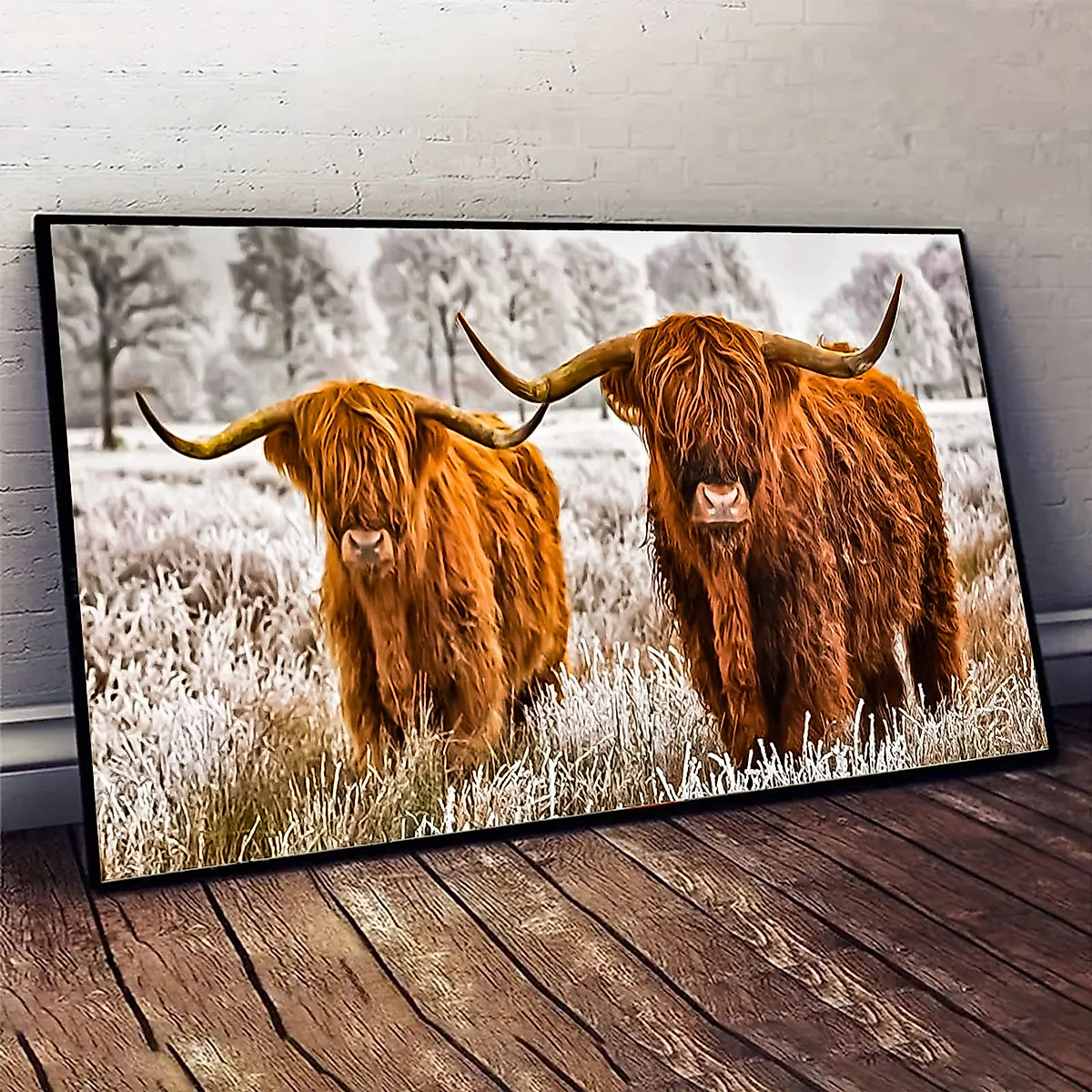 YALKIN Yak Cow Large Diamond Painting Kits for Adults (70X40cm/ 27.6x15.7in), DIY 5D Diamond Art Kits for Adults, Full Round Drill Embroidery Cross Stitch Pictures for Wall Decor