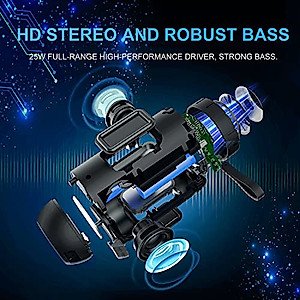 comiso Waterproof Bluetooth Speaker IPX7, 25W Wireless Portable Speakers Loud Sound Strong Bass Stereo Pairing 36 Hours Playtime, Bluetooth 5.0 Built in Mic for Calls Black