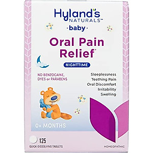 Hyland’s Naturals Baby Nighttime Soothing Tablets with Chamomilla, Natural Relief of Oral Discomfort, Irritability, and Swelling, 125 Count