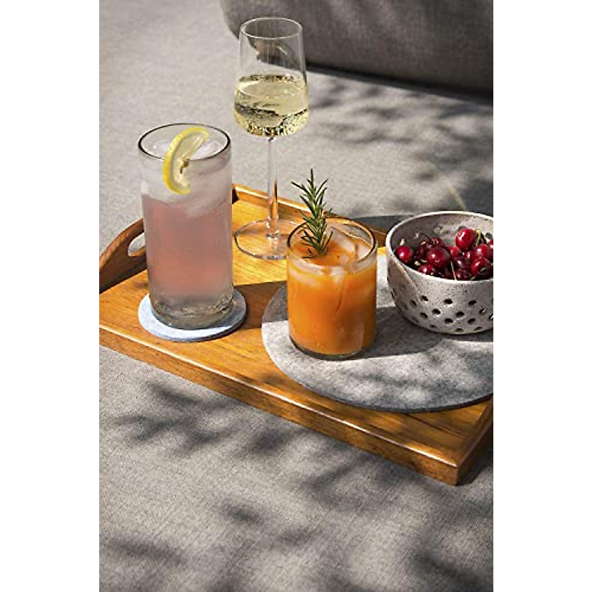 Graf Lantz Bierfilzl 100% Merino Wool Moisture Wicking, Absorbent Felt Coasters, Round, Multi-Color Set of 4, Flame