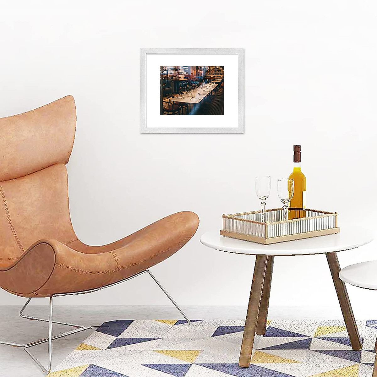 Golden State Art, 16x20 Wooden Picture Frame - Mat for 11x14 Photos - Real Glass - Horizontal and Vertical Wall Display, Great for Engagement, Wedding, Silver, 1 Pack