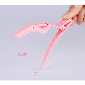 HH&LL Hair clips for Styling 12 pcs – Wide Teeth & Double-Hinged Design – Alligator Styling Sectioning Clips of Professional Hair Salon Quality (Colorful)