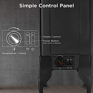 TURBRO Suburbs 25" WiFi Electric Fireplace Infrared Heater with Crackling Sound, Freestanding Fireplace Stove with Adjustable Flame Effects, Overheating Protection, Timer, Remote Control 1400W