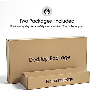 BANTI Triple Motor 75" L-Shape Standing Desk with 5 Drawers, Sit Stand Home Office Desk, Computer Workstation Corner Standing Desk with Spliced Panels, White Top