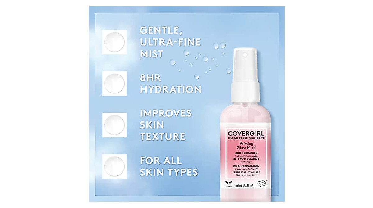 COVERGIRL Priming Glow Facial Mist with Rose Water & Vitamin C