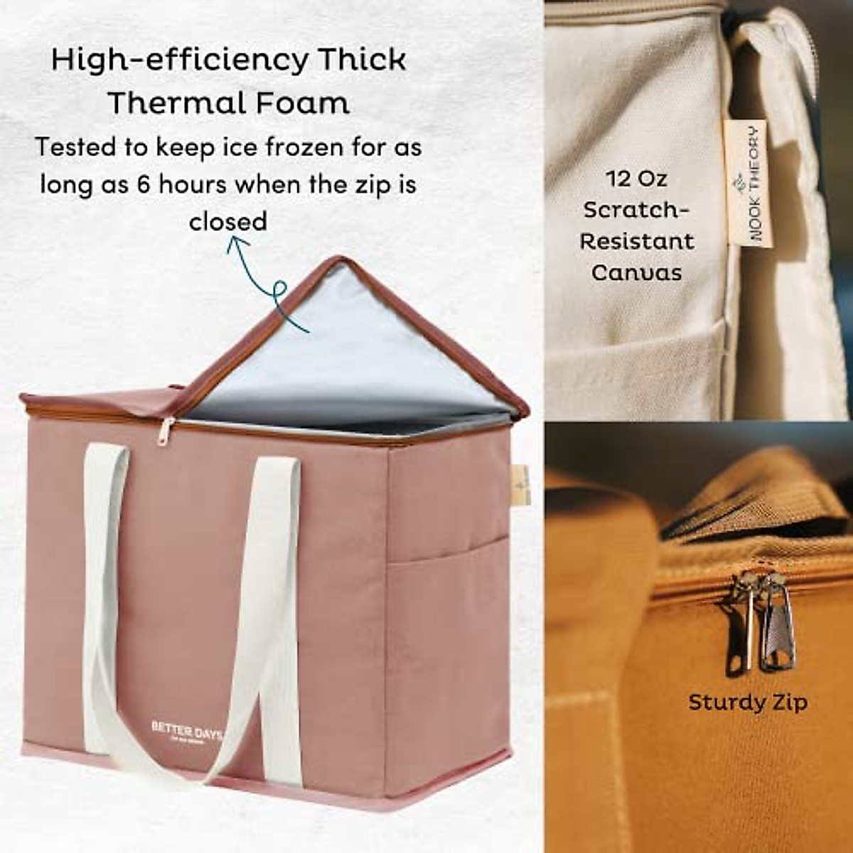 Nook Theory 4-Pack Bamboo Fiber Dinner Plates - Bamboo Plates Reusable, Unbreakable Plates, Food-Grade - Dishwasher Safe Plates - Kids Plates, Toddler Plates for Home - (Duo Plates + Salmon Bag)