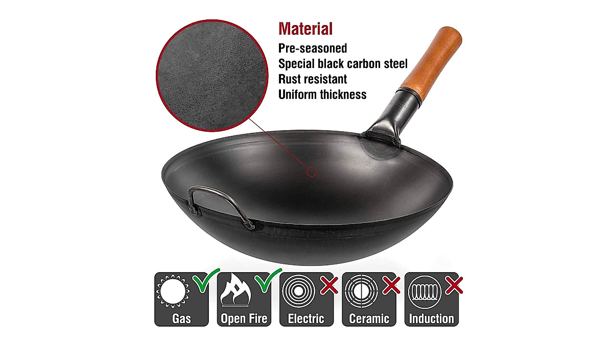 YOSUKATA Carbon Steel Wok & Utensils Set - Cook Like a Pro