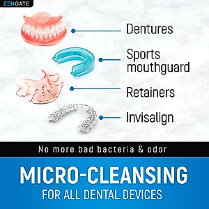 Retainer Cleaner - Denture Cleaning Tablets - Formulated in USA - Clean Mouth Guard, Aligner, Night Guard in 3 Minutes - 120 Tabs Big Pack - 4 Month Supply - Dental Cleanser for Teeth Appliances