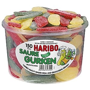 Haribo Saure Gurken (Sour Pickles ) Tub -150 pcs