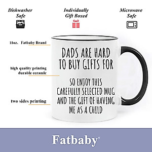 Fatbaby Funny Coffee Mug for Dad,Father's Day Christmas Birthday Gifts for Dad from Daughter Son,Dad Gifts Tea Cup 11OZ