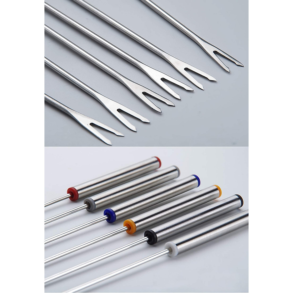 Vincilee 18 Pieces Stainless Steel Fondue Forks with Heat Resistant Handle For Cheese Chocolate Fondue Roast Marshmallows Meat Dessert Fork Fondue Melting Skewer Barbecue fork Kitchen Tools