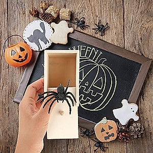WLLHYF Original Spider Prank Box, Handcrafted Wooden Spider Money Surprise Box Halloween Pranks Stuff Toys for Adults Kids