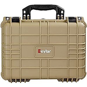Eylar Standard 16" Gear, Equipment, Hard Camera Case Waterproof with Foam TSA Standards (Tan)