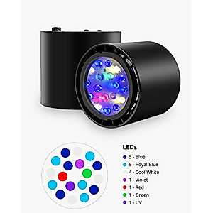 NICREW 30W Reef LED Aquarium Light, Dimmable Marine LED Light with Dual Channel Wired Controller, Nano Fish Tank Light for Saltwater Coral Fish Tanks