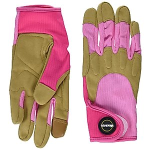 Miracle-Gro MG86208/WSM Synthetic Leather Palm Gloves – Small-Medium, Women’s High Dexterity Spandex Back Gloves with Hook and Loop Closure