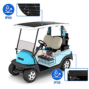 ECO-WORTHY 260W Flexible Solar Panel Kit for Golf Cart,1040wh/day Generation,Charge While Driving,Extend Battery Life,Go Further：2pcs 130W Solar Panel,48V/60V/72V MPPT Boost Charge Controller
