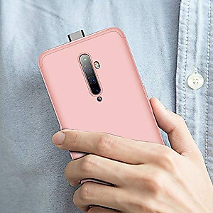 ZSCHAO Case for Oppo Reno2 Z - 360 Degree Ultra Slim Anti-Shock with Tempered Glass - Matte, Pink Gold, Shock-Absorbent, Anti-Slip