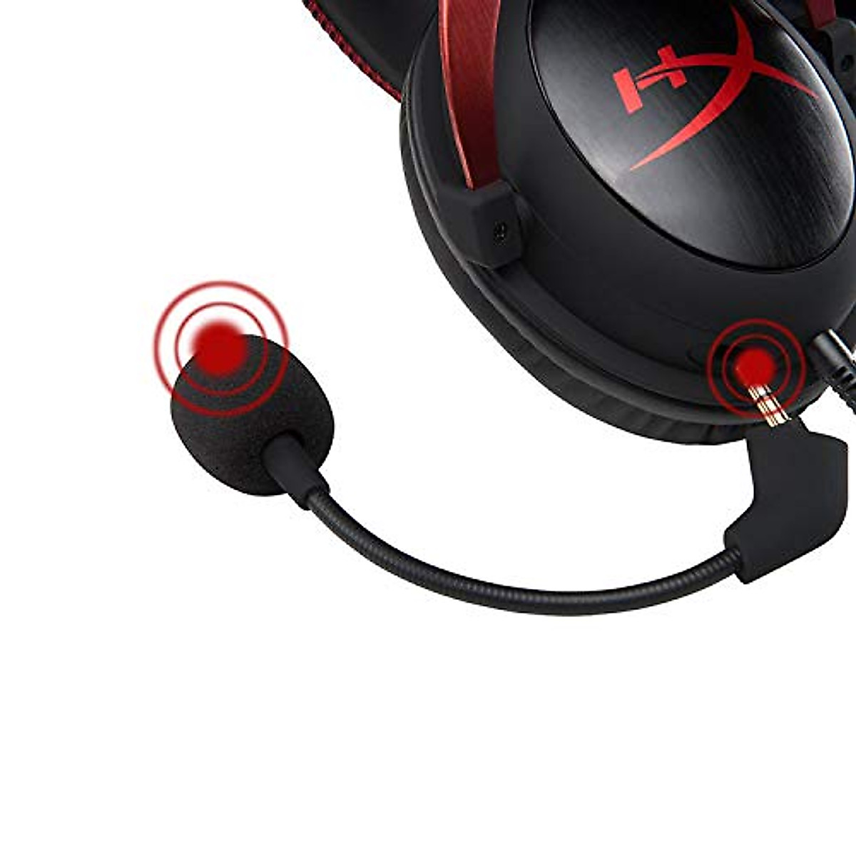 HyperX Cloud II Gaming Headset - Red (KHX-HSCP-RD) with HyperX Pulsefire Surge - RGB Wired Optical Gaming Mouse, Pixart 3389 Sensor up to 16000 DP - Black - Bundle