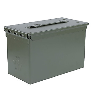 Tactical45 M2A2 50 Cal Ammo Can Army Green Ammo Storage Container with Front Latch System Steel Military Grade Ammo Case