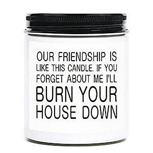 Lavender Scented Candle - Friendship Gifts for Women Best Friend - BFF Birthday Gifts for Friend Female Leaving- Bestie Going Away Gift - Funny Mothers Day Galentines Day Gifts for Friend