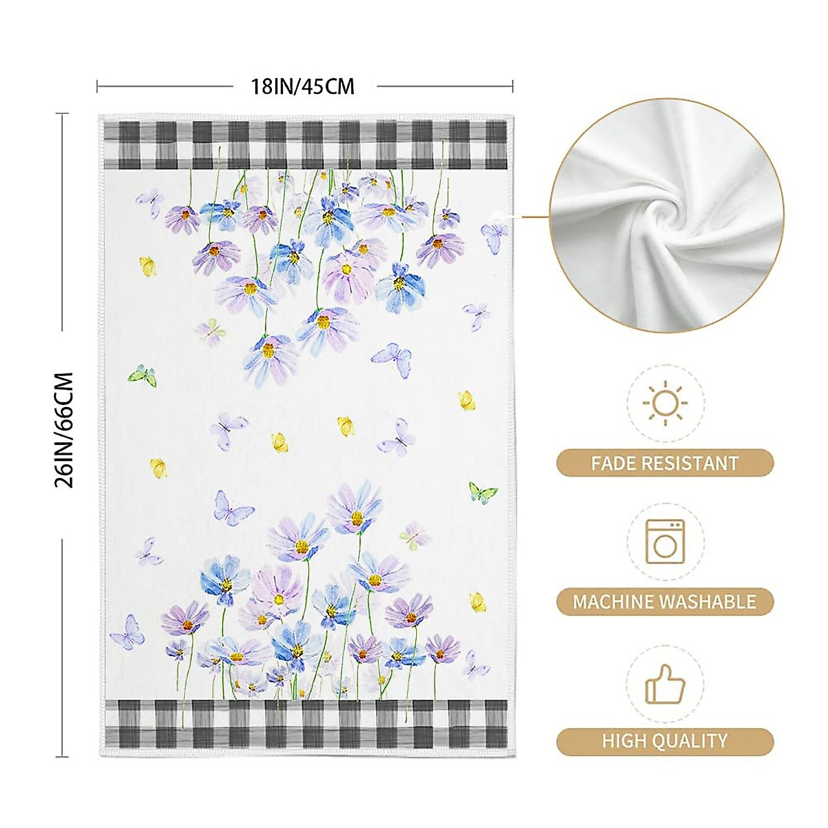 GEEORY Spring Kitchen Towels for Spring Decor Flower Vase Dish Towels 18x26 Inch Ultra Absorbent Bar Drying Cloth Bloom Sign Hand Towel for Kitchen Bathroom Party Home Decorations Set of 2