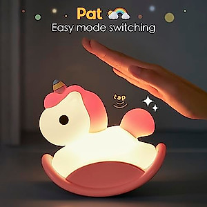 GZOKMOG Night Light for Kids, Touch Control Dimmable Baby Light, Cute Silicone Stress Relief Lamp for Kids, Gift for Girls and Boys (Pink)