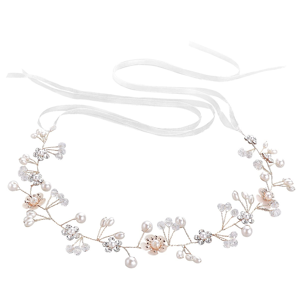 Floral Headpiece Bridal Hair Vine and Flower Crown - Elegant Wedding Hair Accessory for Flower Girls