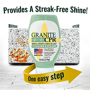 Granite CPR Cleaner & Polish Can Be Used Daily On Granite, Marble, Quartz & Corian. Leaves A Gorgeous Streak-Free Shine & Silky Smooth Finish. Cleans & Polishes All Stone Countertops In One Easy Step.