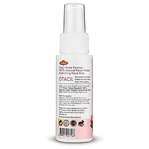 Otaci Rose Passion 100% Natural Rose Water Hydrating Face Mist, Spray Rosewater Face Mist Facial Hydrating Natural Skin - Travel Size