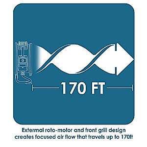 XPOWER X-39AR Professional Axial Fan with Sealed Motor (1/4 HP) for Water Damage Restoration and Powerful Focused Air Circulation of up to 60 feet (Blue)