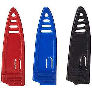 Mercer Culinary Non-Stick Paring Knives with ABS Sheaths, 4 Inch, Red/Blue/Black, 3 Pack